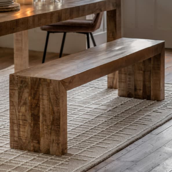 Inca Wooden Dining Bench In Natural