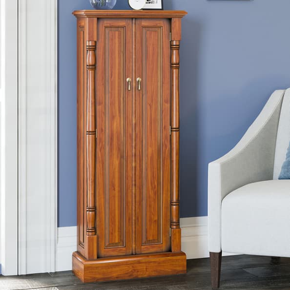 Kavala Wooden CD DVD Storage Cupboard In Light Brown