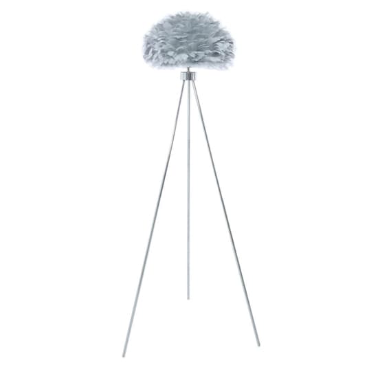 Kokomo Grey Goose Feather Shade Floor Lamp With Chrome Tripod ...