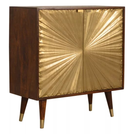 Manila Wooden Storage Cabinet In Chestnut And Gold | Furniture in Fashion