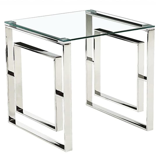 Maxon Clear Glass Lamp Table With Silver Metal… | Furniture in Fashion