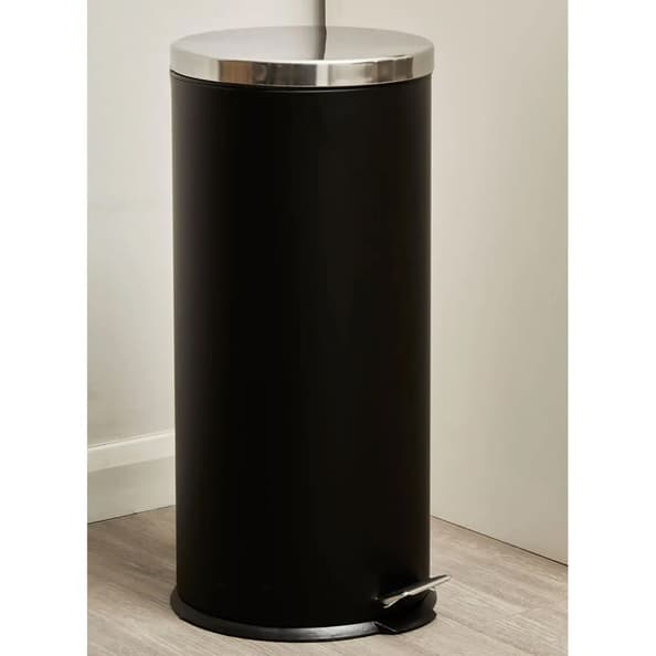 Miller Stainless Steel 30 Litre Pedal Bin In Matt Black