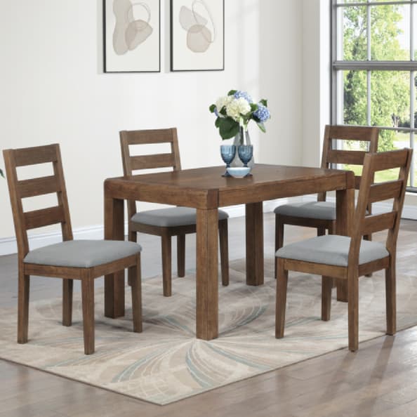 Ontario Small Wooden Dining Table With 4 Chairs In Dark Oak | Furniture ...