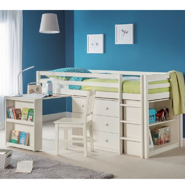 Rayon Wooden Sleep Station Bunk Bed In Stone White