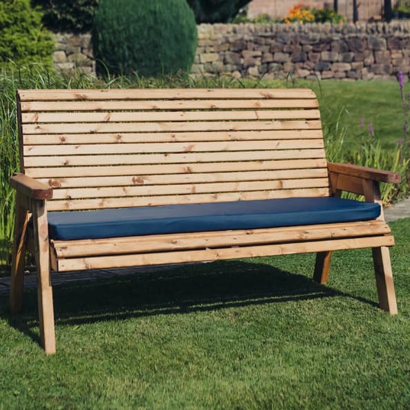 Vail Wooden Garden 3 Seater Bench In Natural