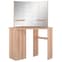 Dagna Corner Wooden Dressing Table In Oak With LED Lights | Furniture ...