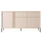 Davis Wooden Sideboard 3 Doors 2 Drawers In Beige With LED | Furniture ...