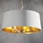 Harvey Round White Shade Pendant Light In Brushed Gold | Furniture in ...