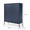 Malibu Wooden Highboard With 4 Doors In Navy | Furniture in Fashion