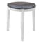 Markeb Smoky Grey Glass End Table With Silver Steel Frame | Furniture ...