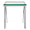 Markeb Square Clear Glass Top End Table With Silver Steel Frame ...
