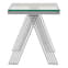 Markeb Square Clear Glass Top End Table With Silver Steel Frame ...
