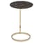 Orizone Black Marble Effect Glass End Table With Gold Frame | Furniture ...