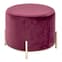 Plano Round Fabric Stool In Red With Gold Metal Base | Furniture in Fashion