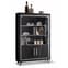 Sarver High Gloss Display Cabinet 2 Doors In Black And LED | Furniture ...