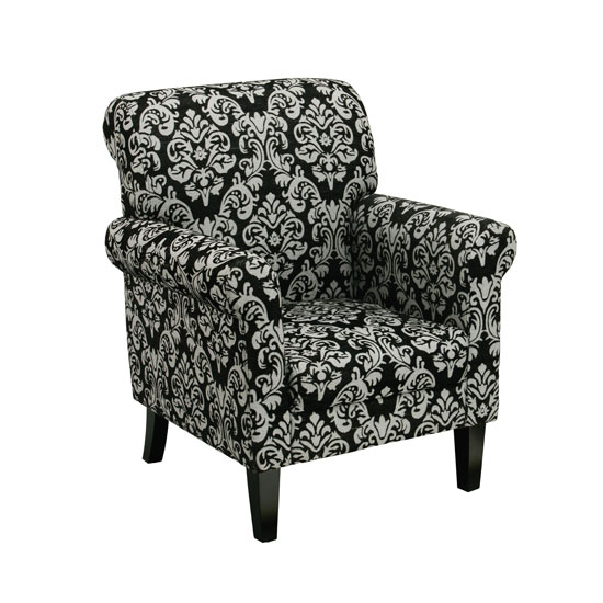 GLAMOUR FEATURE CHAIR BLACK CHENILLE JACQUARD 2402167 11256