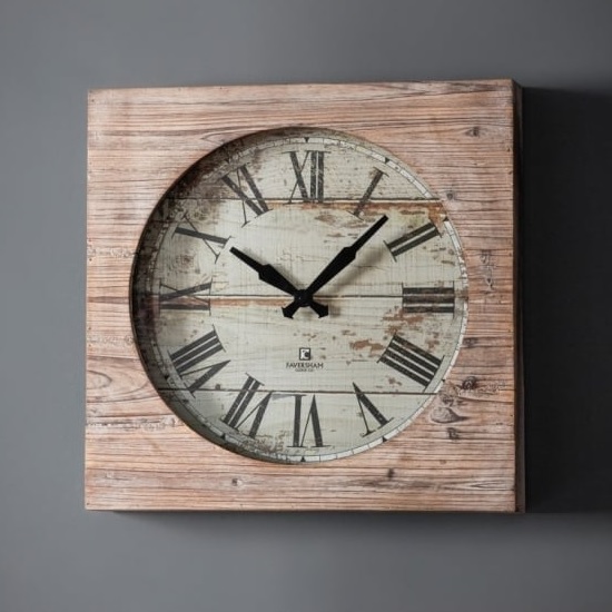 NUKes Vintage Wall Clock In Rustic Wood Finish