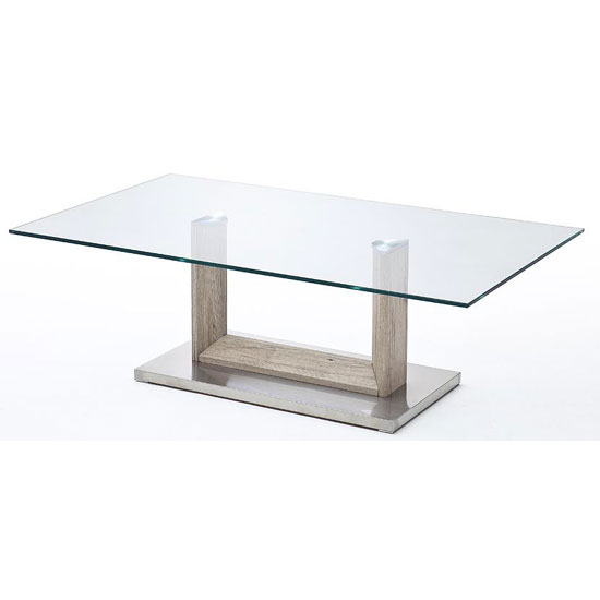 Bridget Glass Coffee Table With Metal Base | Sale