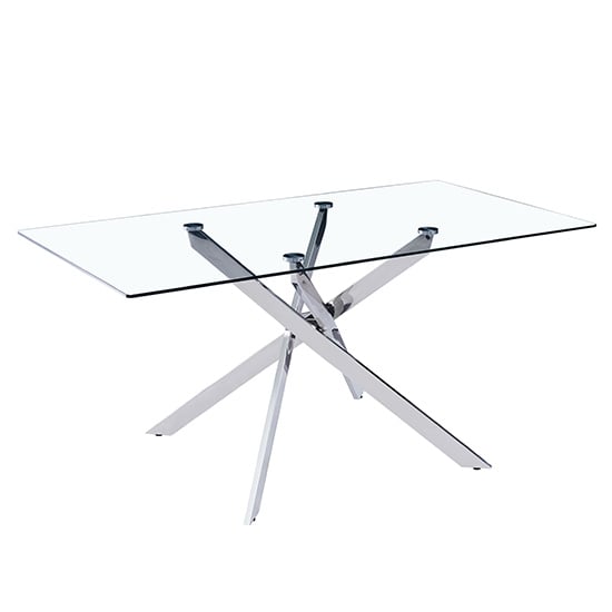 Daytona Large Clear Glass Dining Table With Chrome Legs | Furniture in ... Daytona Large Clear Glass Dining Table With Chrome Legs | Furniture in ...