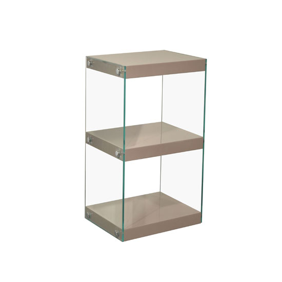 Torino Small Glass Display Stand With Mink Grey Gloss Shelves | Sale