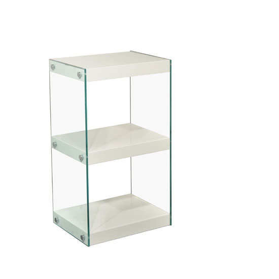 Torino Small Display Stand In Glass With Red High Gloss Shelves ...