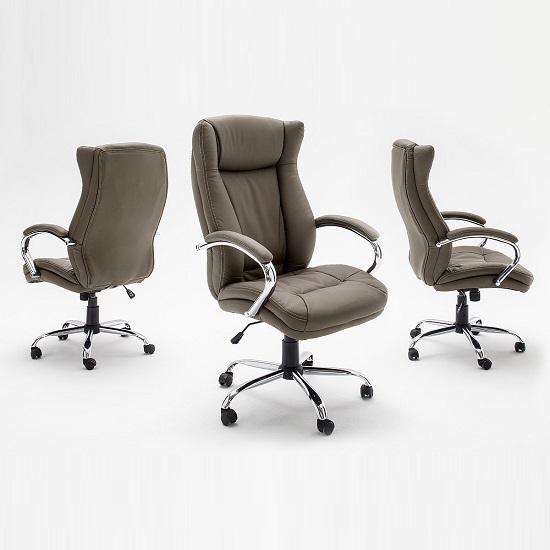 Epsom Home Office Chair In Cappuccino Faux Leather With Rollers ...