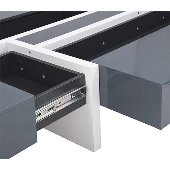 Storm High Gloss Storage Coffee Table In Grey And White