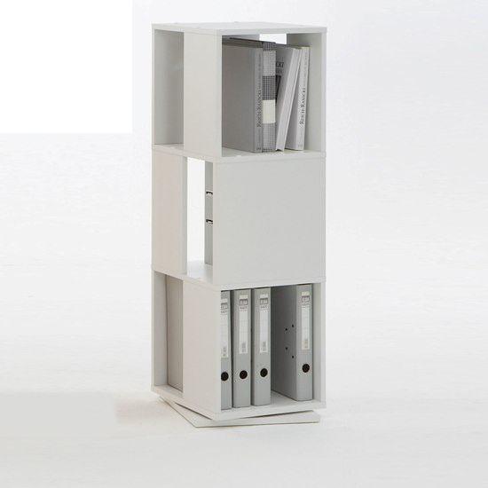 Revolving File Storage Tower In White 5449 Furniture in