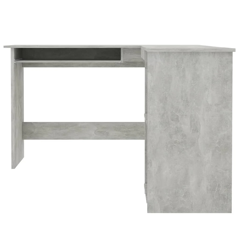 Aberdeen Wooden Laptop Desk Corner In Concrete Grey