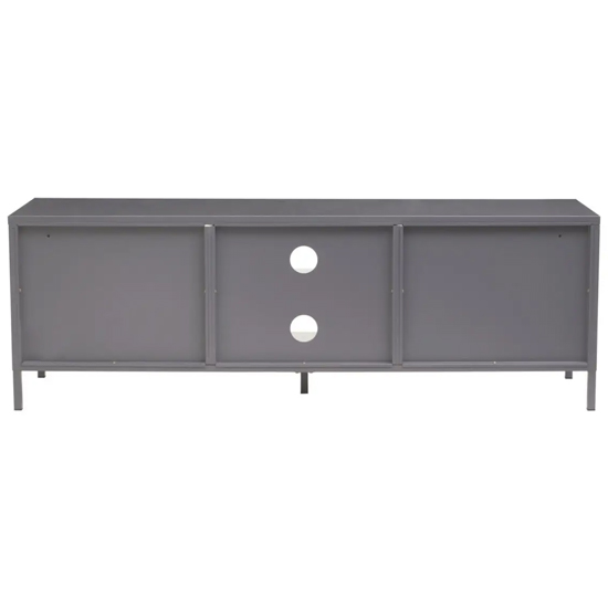Accra Steel TV Stand With 2 Doors 1 Shelf In Grey