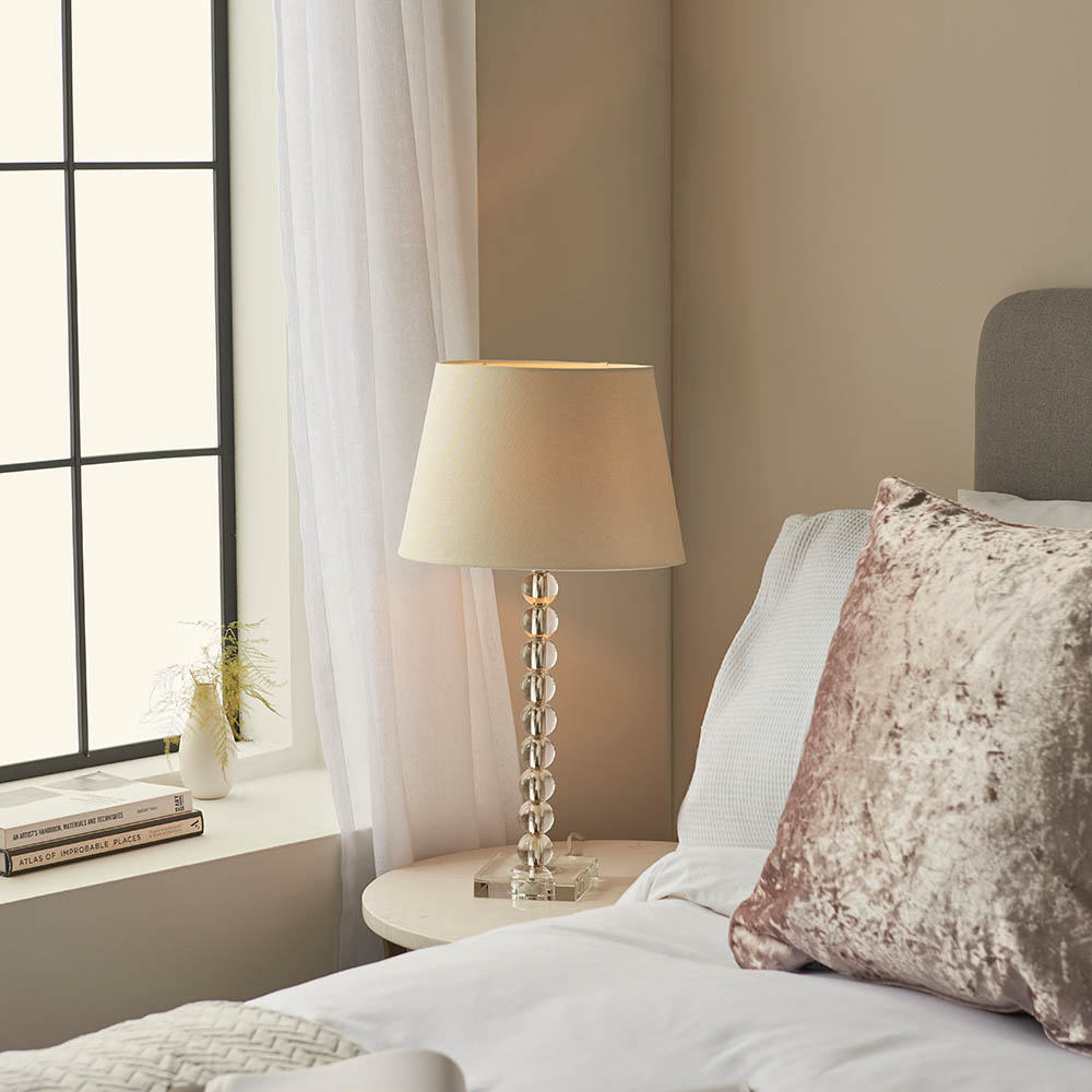 Floriane Silver Antique Table Lamp With Drop Crystal Detail | Furniture ...