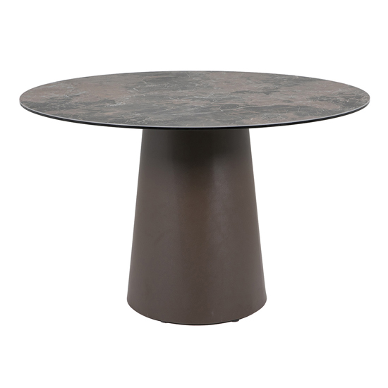 Adolf Round Ceramic Dining Table In Espresso