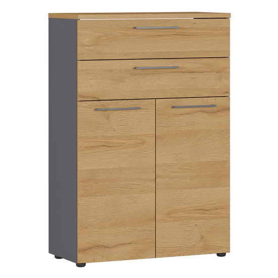 Agenda Filing Cabinet In Graphite And Grandson Oak With 2 Drawer