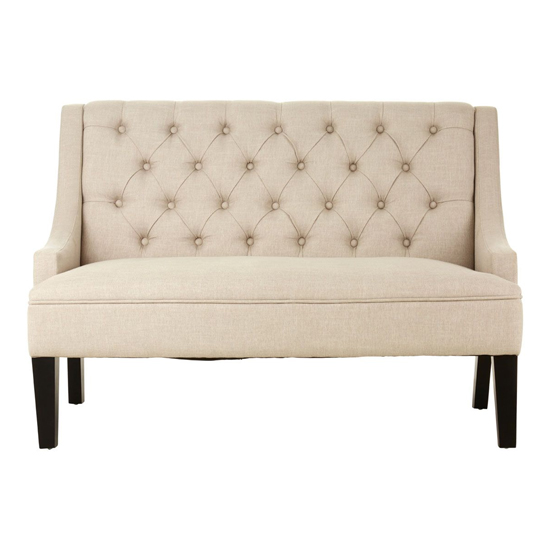 Agoront Upholstered Linen High Back Dining Bench In Natural | Furniture ...