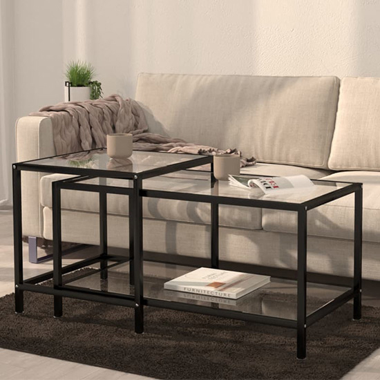 Akio Clear Glass Coffee Tables With Undershelf