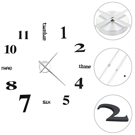 Alagan EVA Modern Design 3D Wall Clock In High Gloss Black | Furniture ...