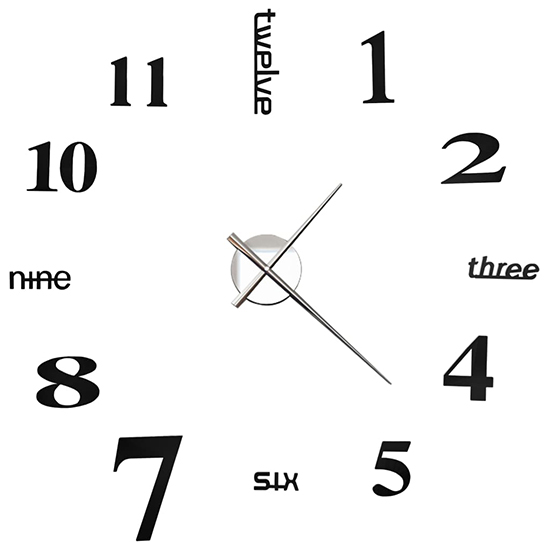 Alagan EVA Modern Design 3D Wall Clock In High Gloss Black