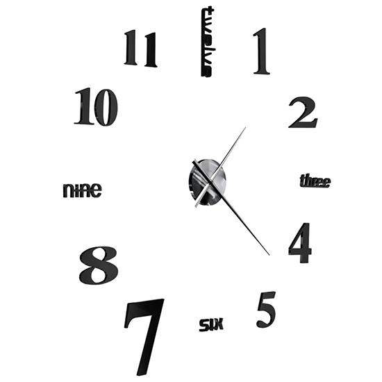 Alagan EVA Modern Design 3D Wall Clock In High Gloss Black | Furniture ...