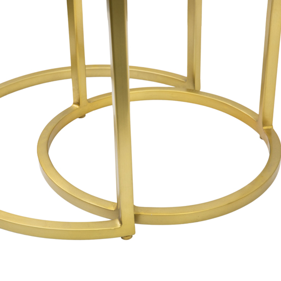 Alcoa Clear Glass Top Nest Of 2 Tables With Gold Metal Frame ...