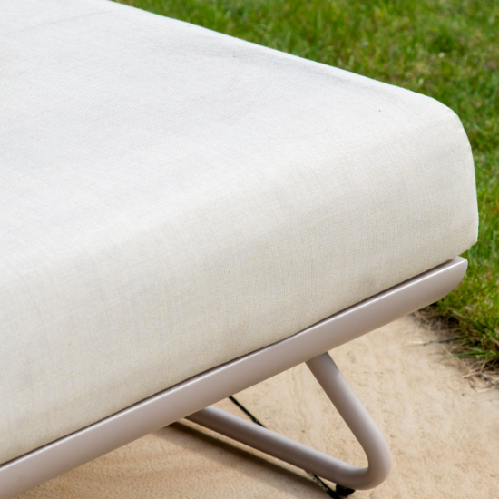 Alcona Fabric Sun Lounger With Aluminium Frame In Linen | Furniture in ...