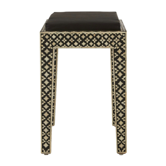 Algieba Square Fabric Stool With Black Wooden Legs | Furniture in Fashion