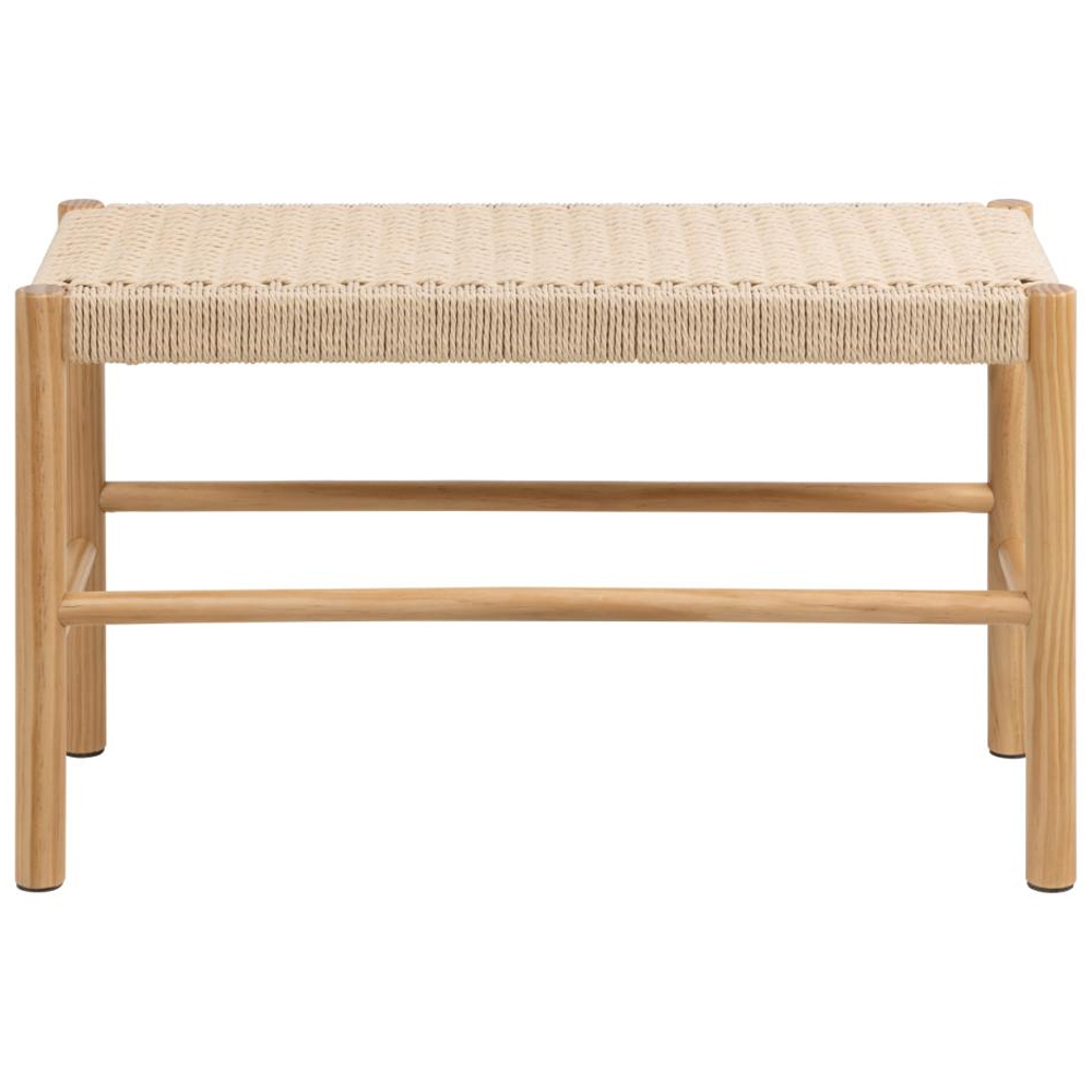 Algona Rattan Hallway Seating Bench With Wooden Frame In Oak