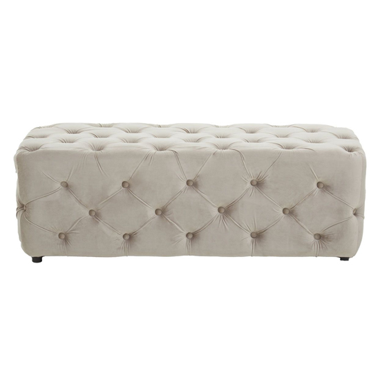 Alicia Velvet Hallway Seating Bench In Mink With Wooden Feets