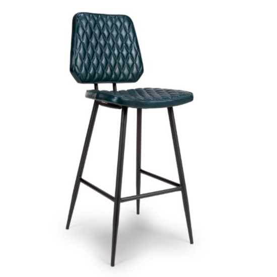 Allen Blue Genuine Buffalo Leather Bar Chairs In Pair | Furniture in ...