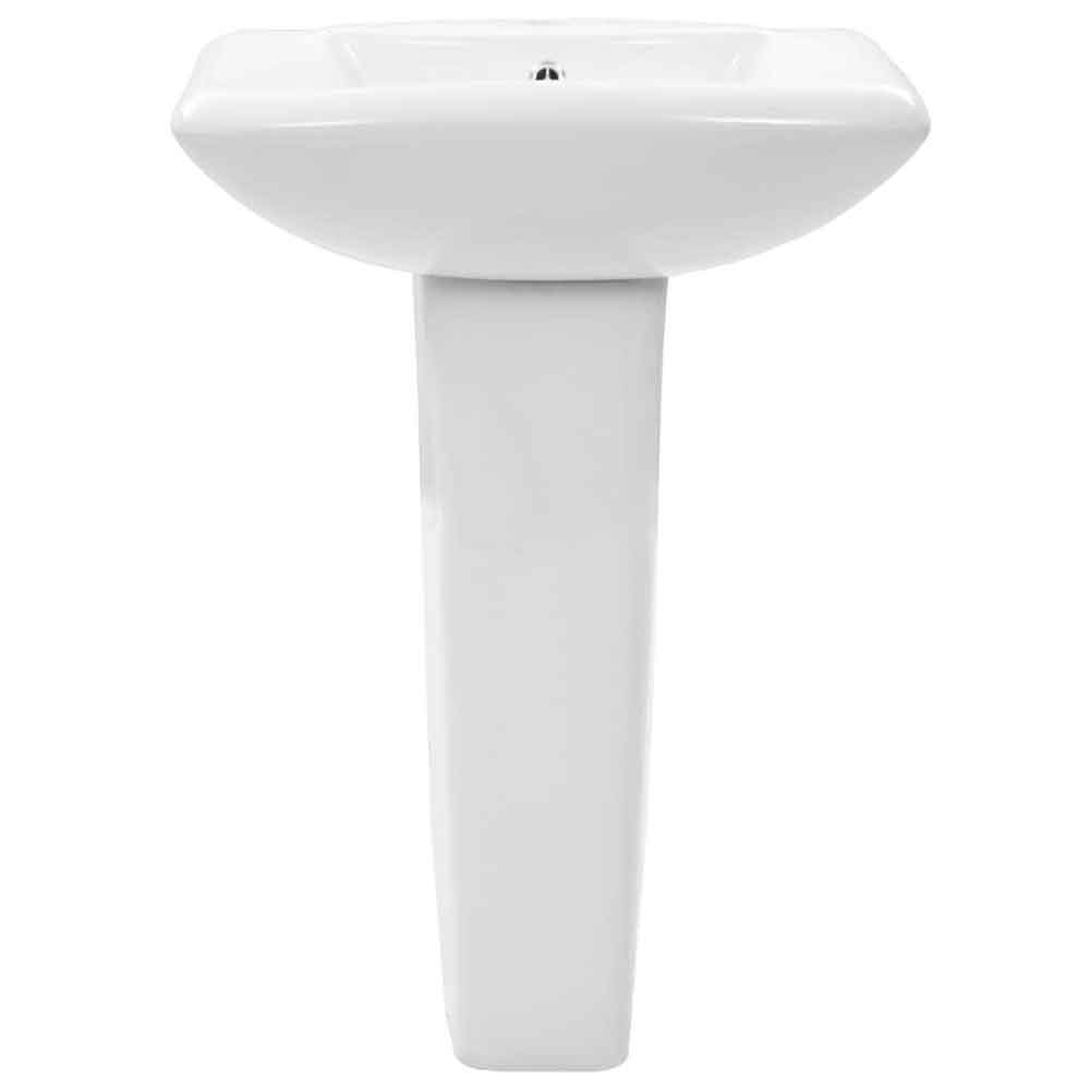 Allen Rectangular Full Pedestal Basin Without Waste 580mm Wide 1TH - White
