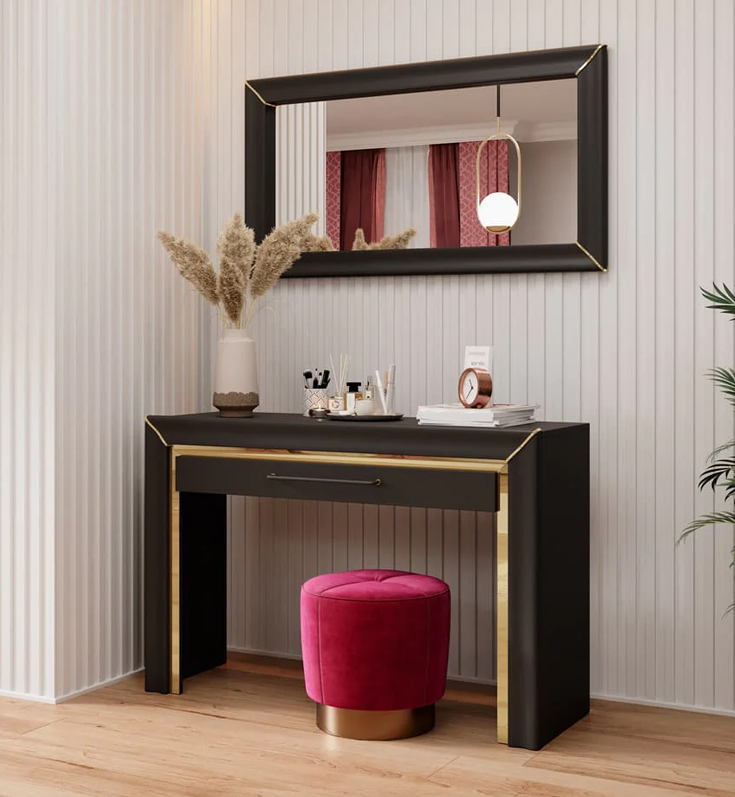 Allen Wooden Dressing Table With 1 Drawer In Black