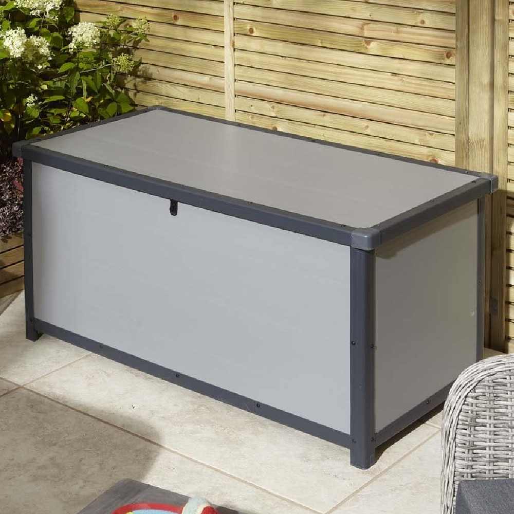 Janya Plastic Garden Storage Box In Light Grey