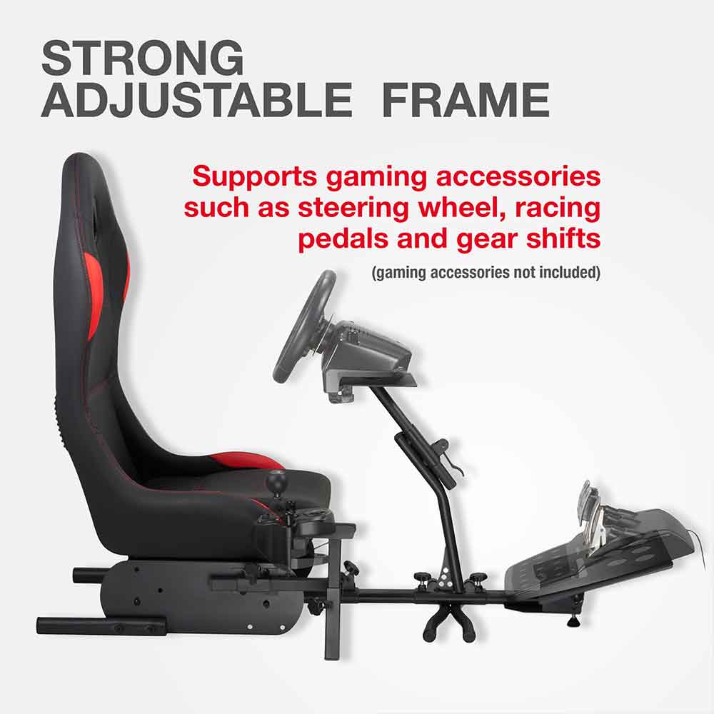 Alpine Faux Leather Cockpit Racing Chair - Red Black