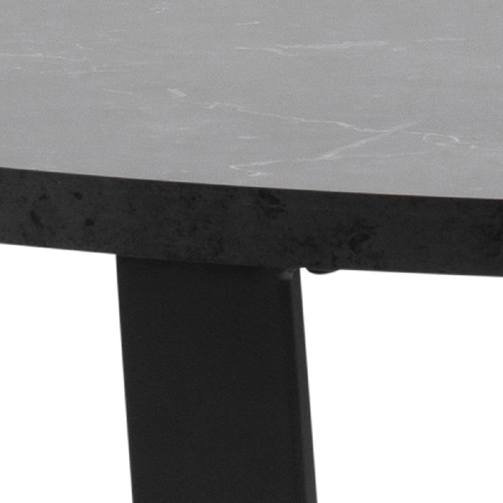 Amarillo Wooden Dining Table Round In Black Melamine Effect