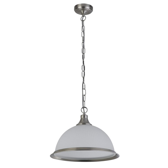 American 1 Light Ceiling Pendant Light In Satin Silver